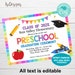 Preschool Graduation Invitation, Editable Kindergarten Graduation ...