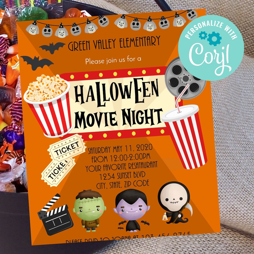 Editable Family Movie Night Flyer, Instant Download, PTA / PTO, School ...