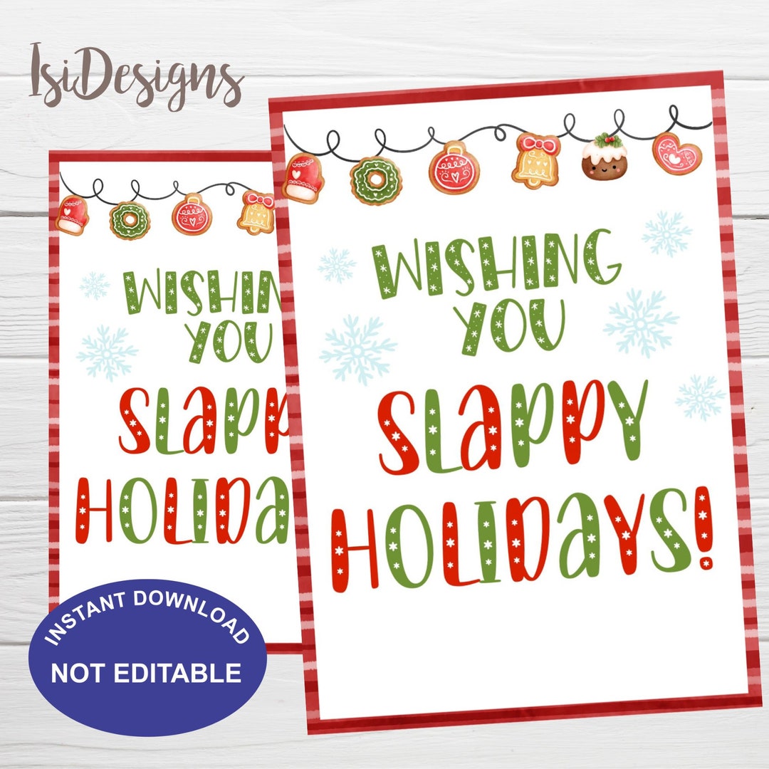 Slappy Holidays Slap Bracelet Printable Tag, Preschool Christmas Tag ...