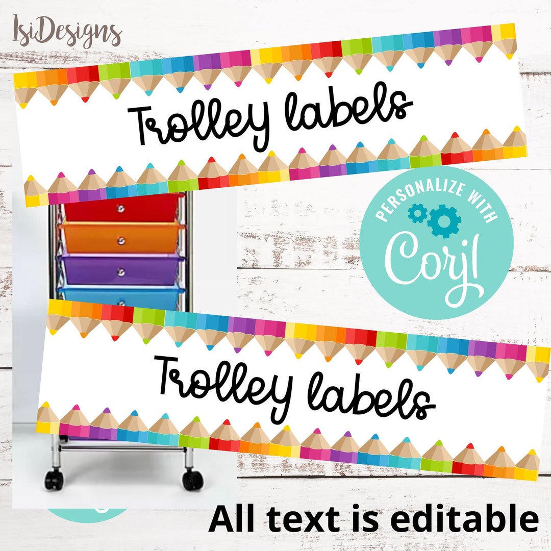 EDITABLE Rolling Cart Labels, Teacher Classroom Decoration, Instant ...