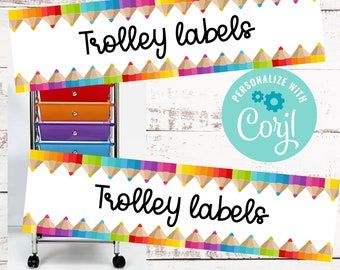 EDITABLE 10 Drawer Rolling Cart Labels, Teacher Rolling Cart, Trolley ...