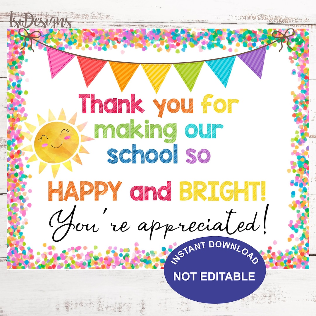 Teacher Week Appreciation Sign, Instant Download, Thank You for Making ...