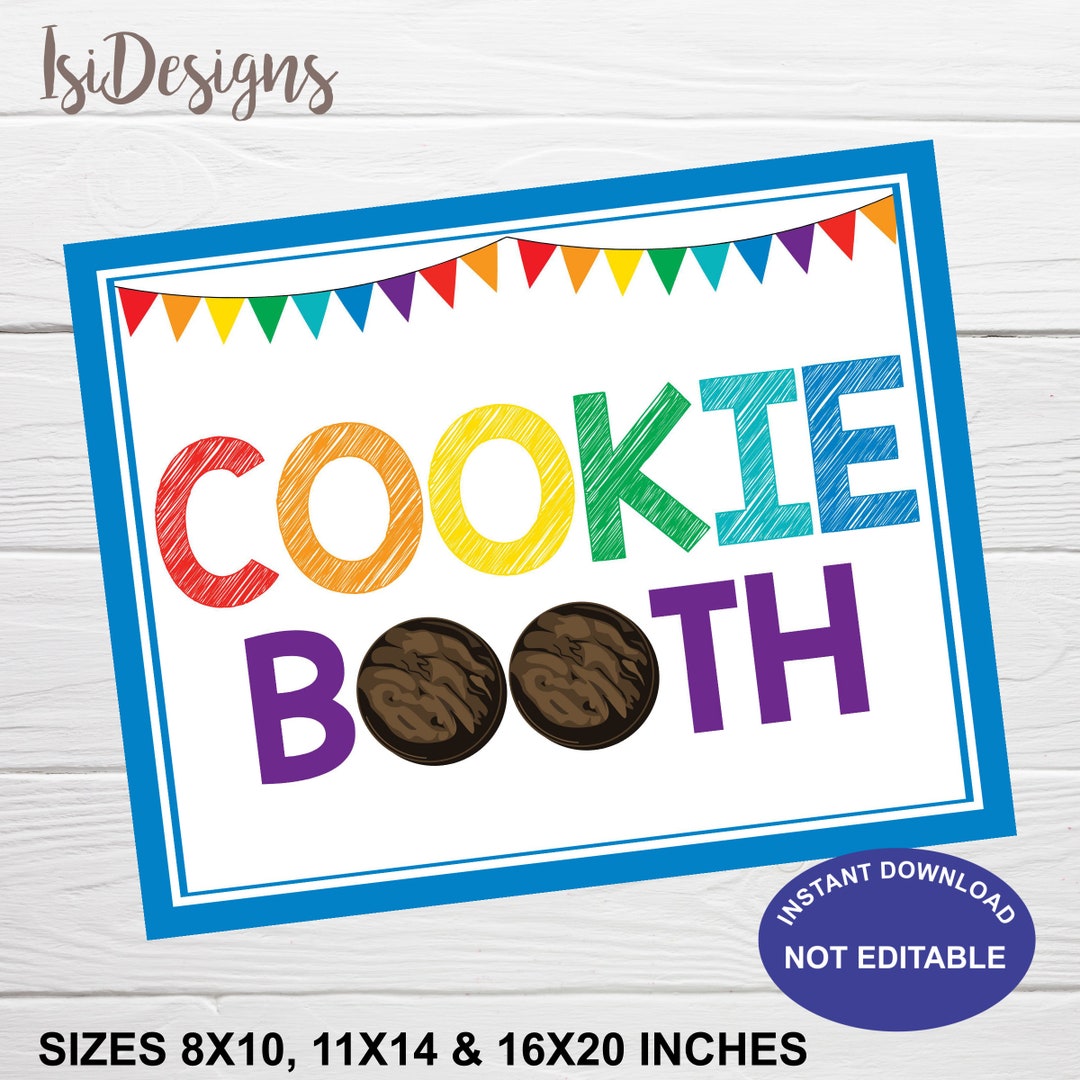 Cookie Booth Drive Thru Sign, Instant Download, Girls Cookies Sale Sign ...