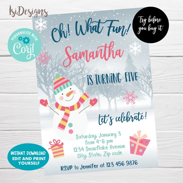 Snowman Birthday - Etsy