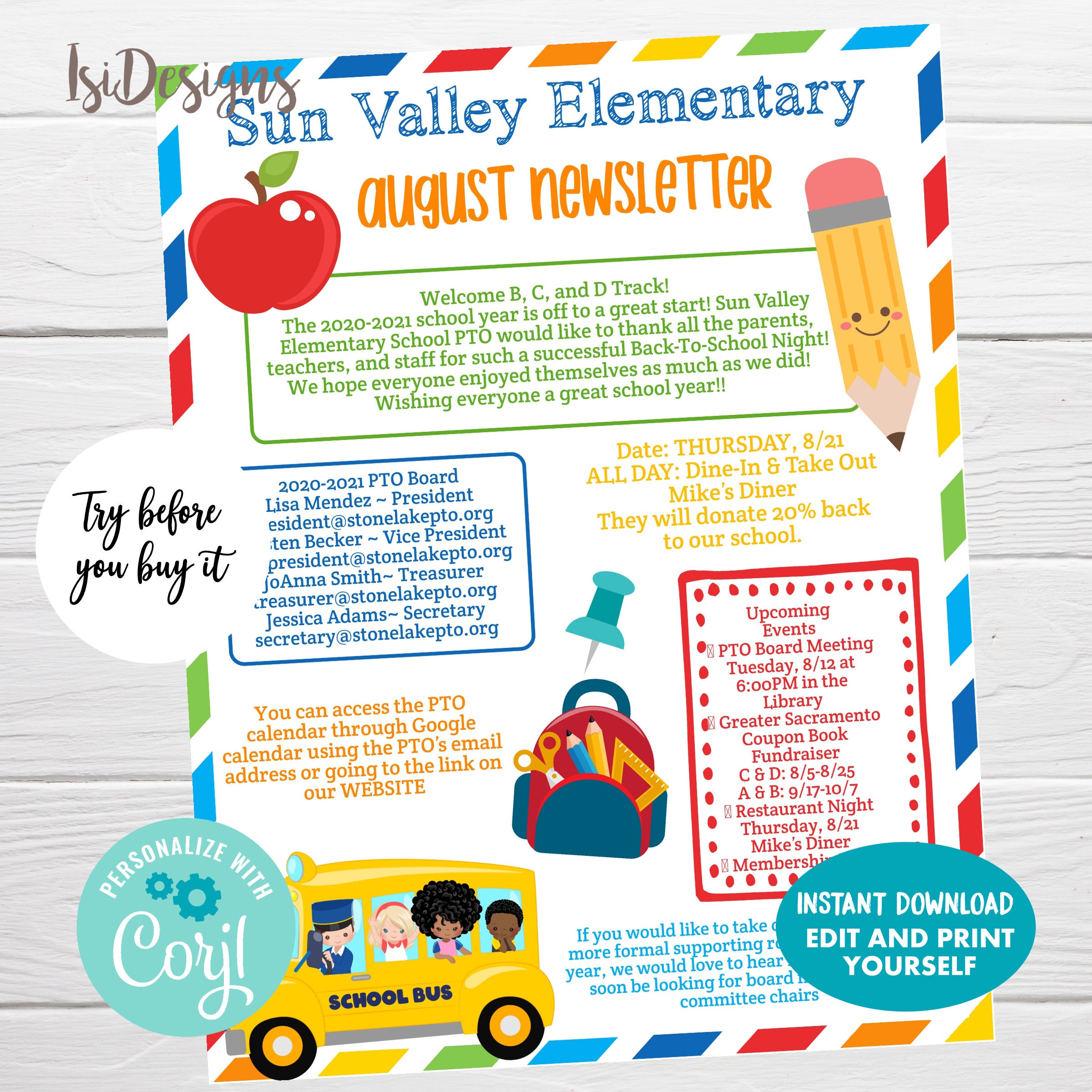 Elementary School Newsletter Templates