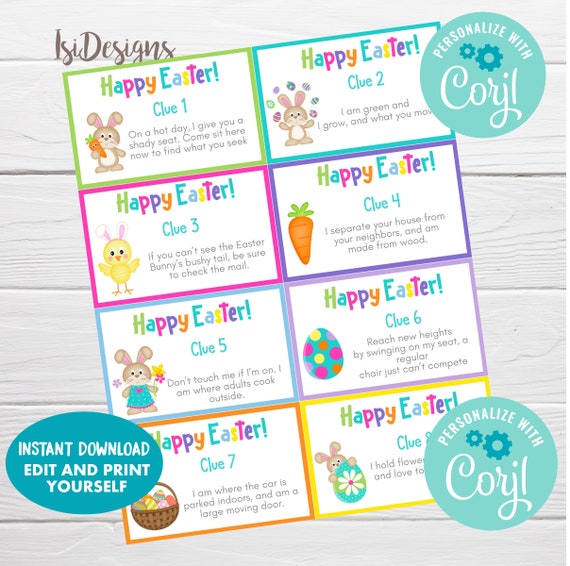 Easter Bunny Scavenger Hunt, Editable Easter Bunny Morning Activity for ...