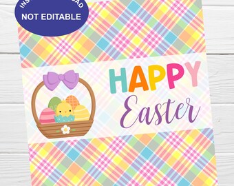 Editable Easter Candy Bar Wrapper, Spring Gnome Printable Chocolate ...