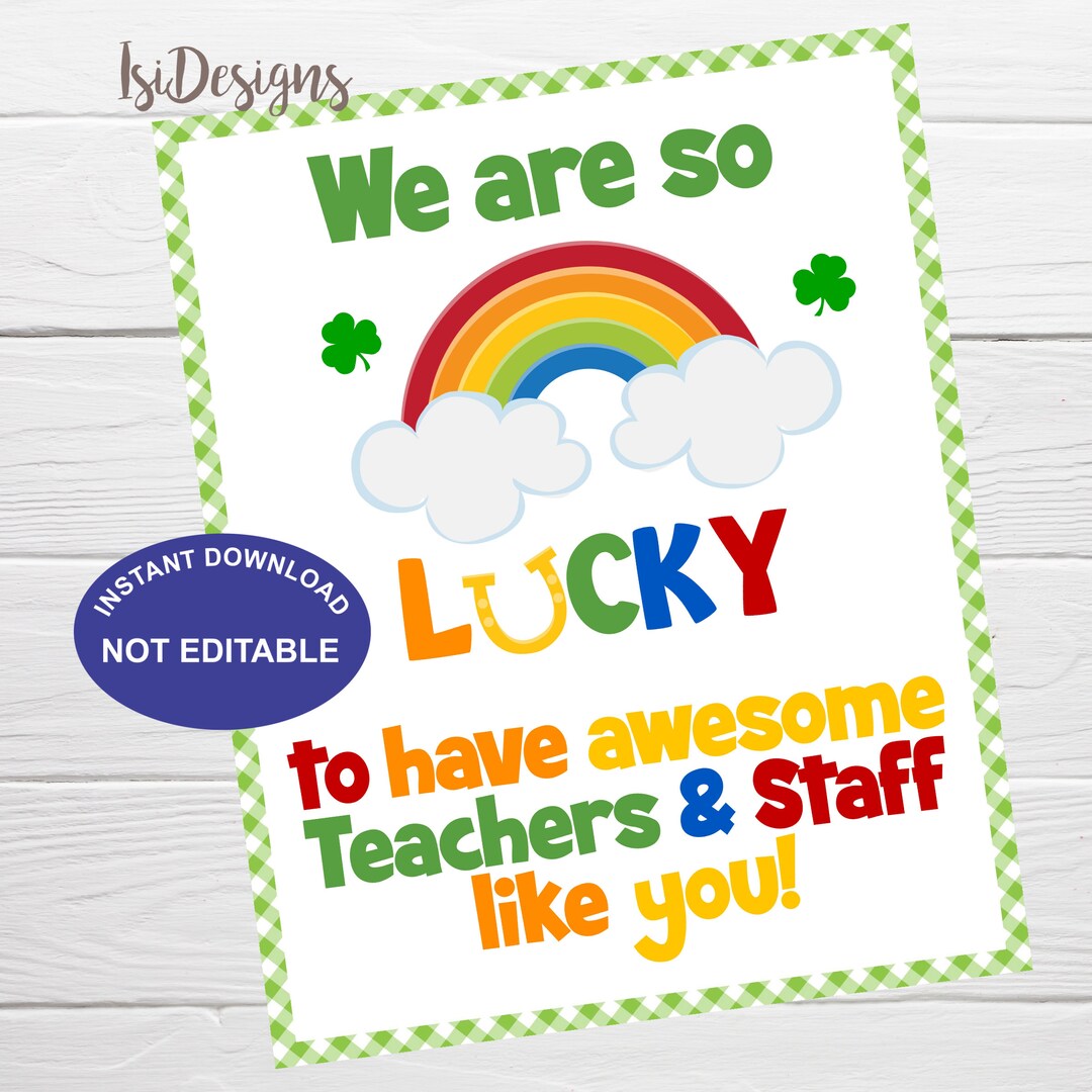 Teacher and Staff Appreciation Sign We Are so Lucky to Have - Etsy