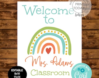 School Themed Welcome Signs, Teacher Welcome Signs, Printable Party ...