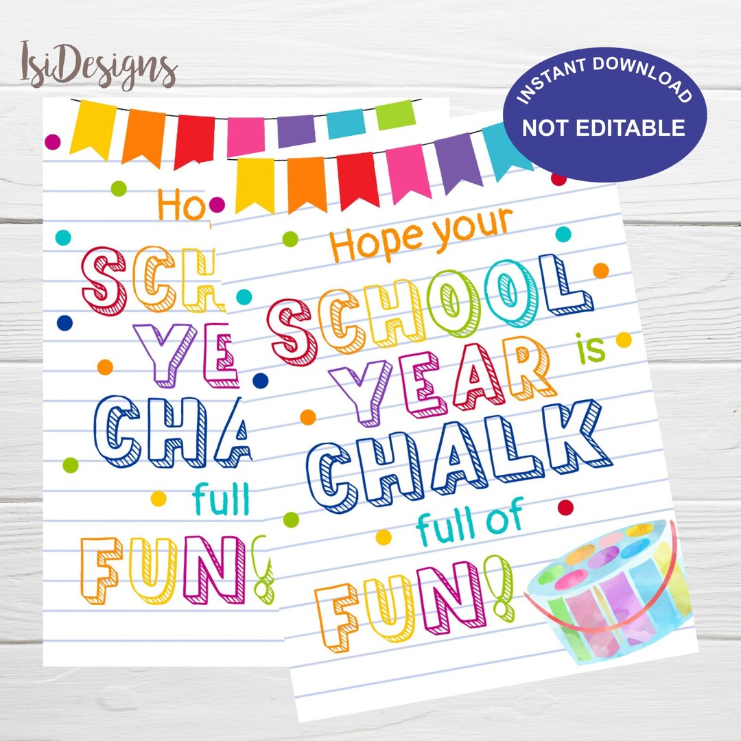 Chalk Full of Fun Gift Tags, Printable Gift Tags for Students, Back to ...