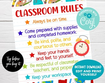 School Library Classroom Printable Poster, Librarian Decor, Technology ...