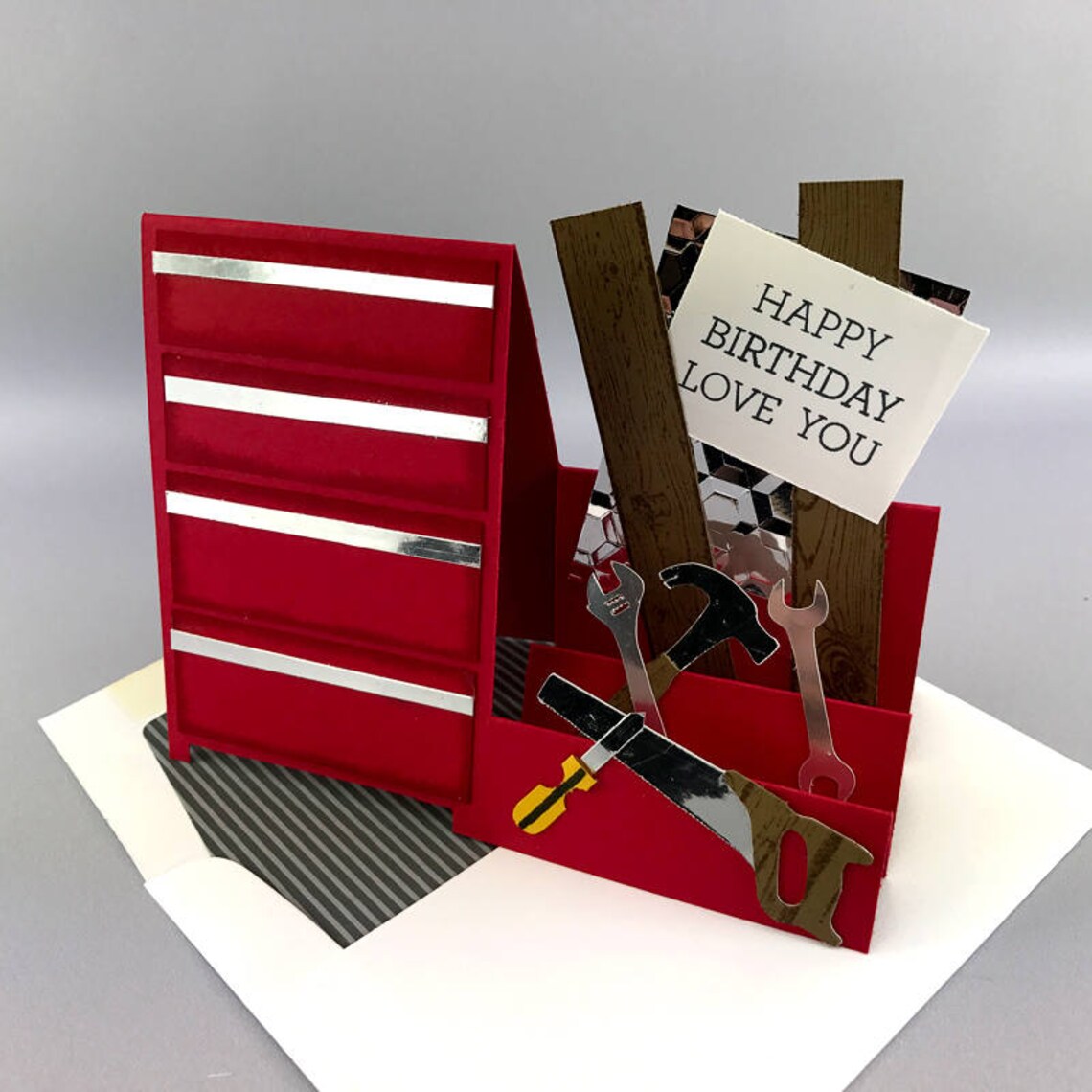 Handmade Stampin' Up Carpenter Toolbox Birthday Card - Etsy