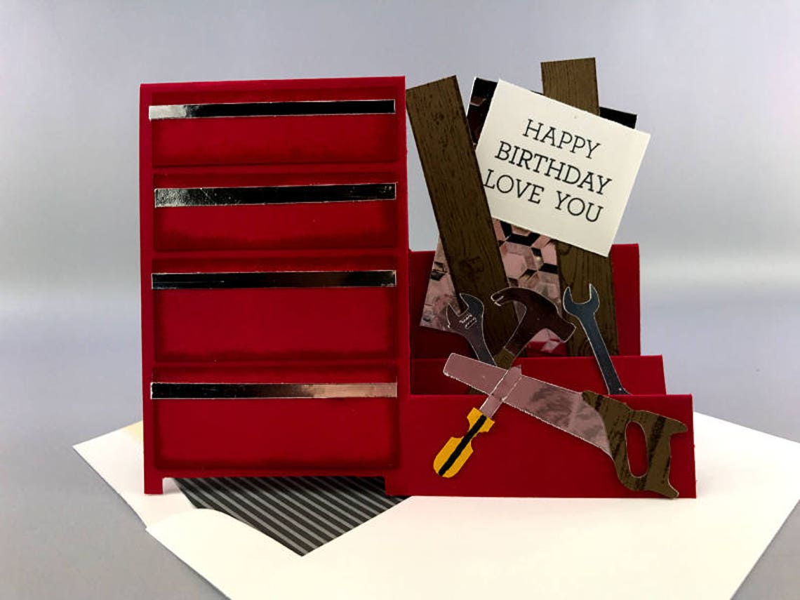 Handmade Stampin' Up Carpenter Toolbox Birthday Card - Etsy