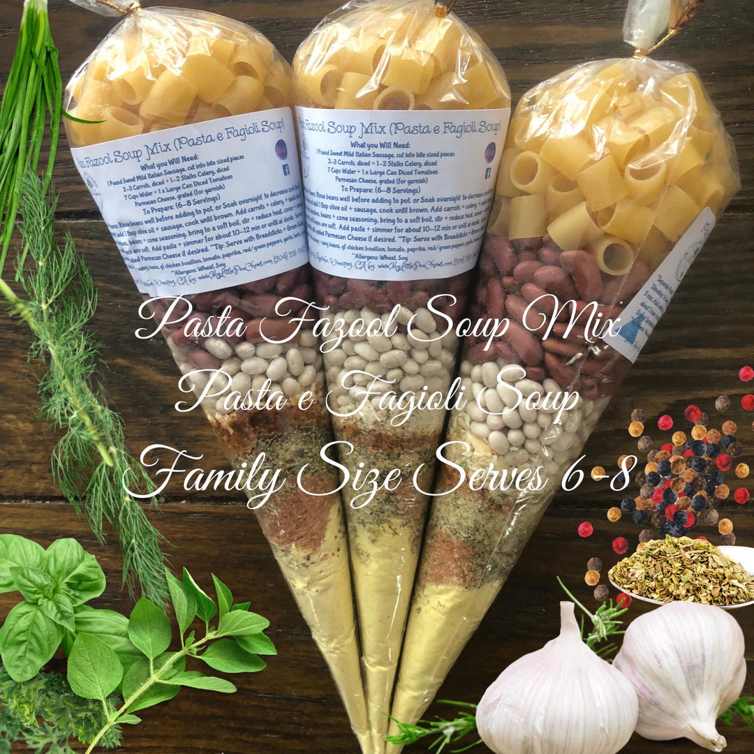 Pasta Fagioli Soup Mix Family Size - Artisan Gourmet Packaged Soup Mix ...