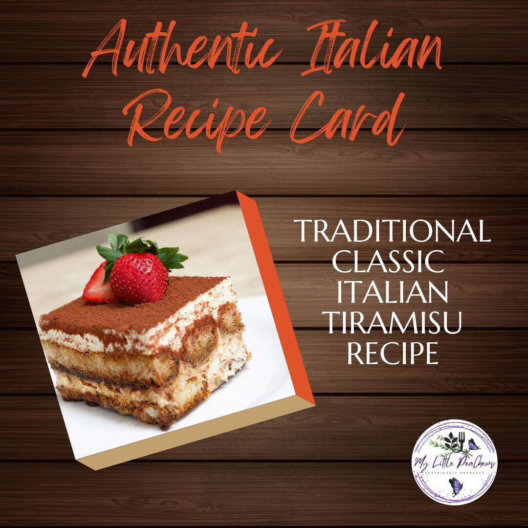 Classic Italian Tiramisu Recipe Card Popular Italian Dessert Recipe ...