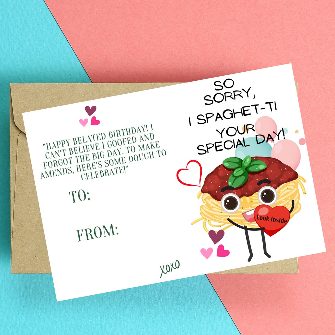 Printable Downloadable - Money Pasta Pun Card, Funny Cards, Unique ...