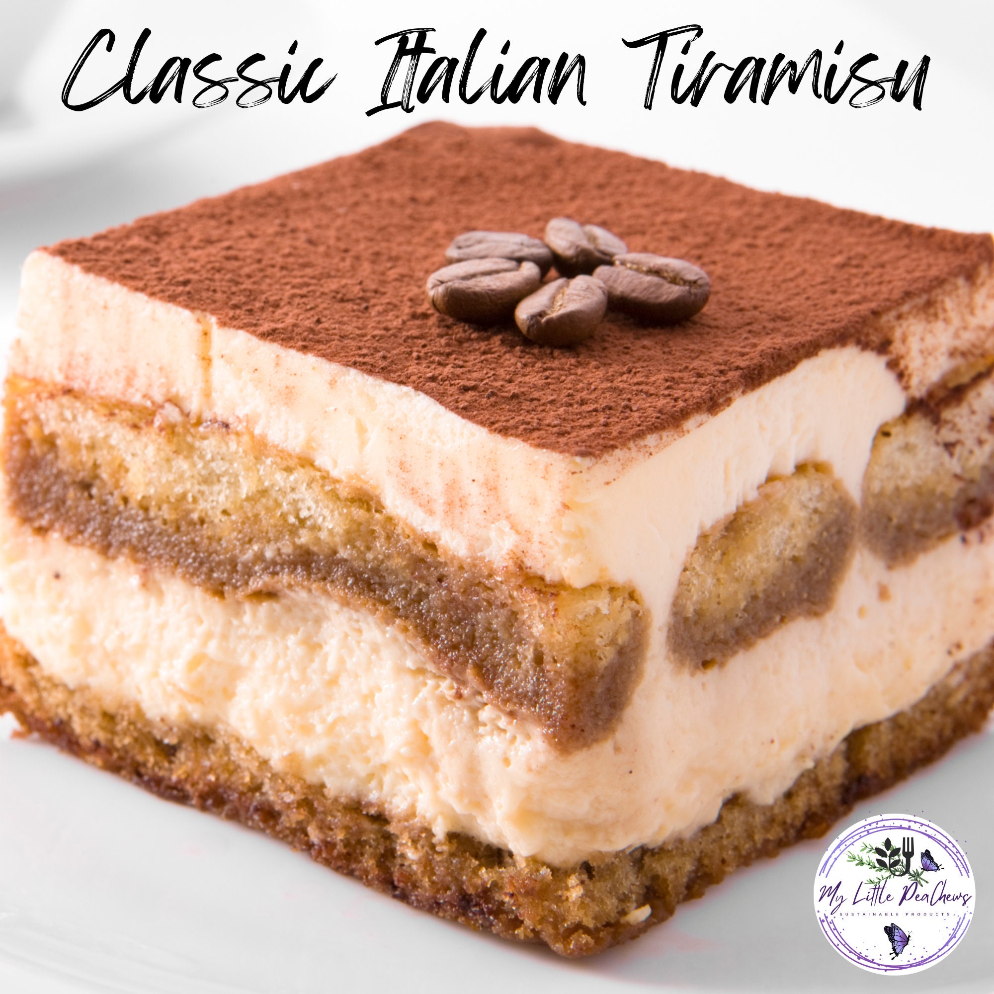 Classic Italian Tiramisu Recipe Card Popular Italian Dessert Recipe ...