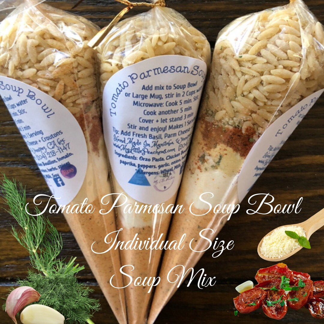 Tomato Parmesan Soup Mix for One With Italian Orzo Pasta Individual ...