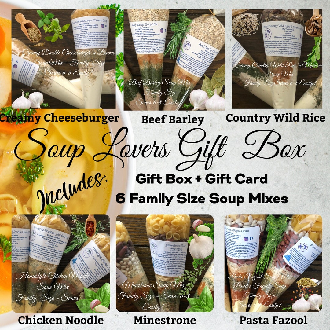 Soup Lovers Gift Box 6 Artisan Style Packaged Family Size Soup Mixes ...