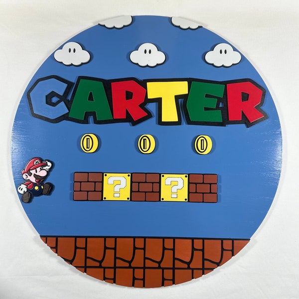 Wooden Super Mario Sign - Etsy