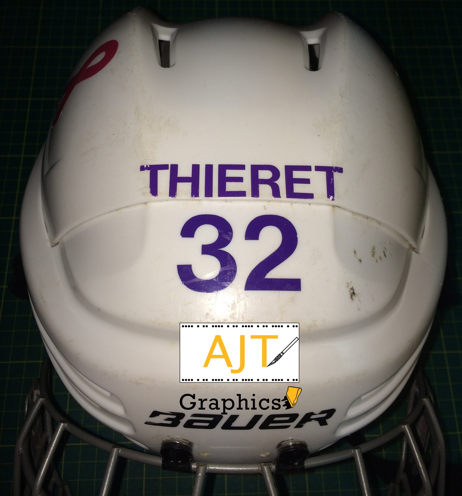 Sports name and number set of 4 decals | Etsy