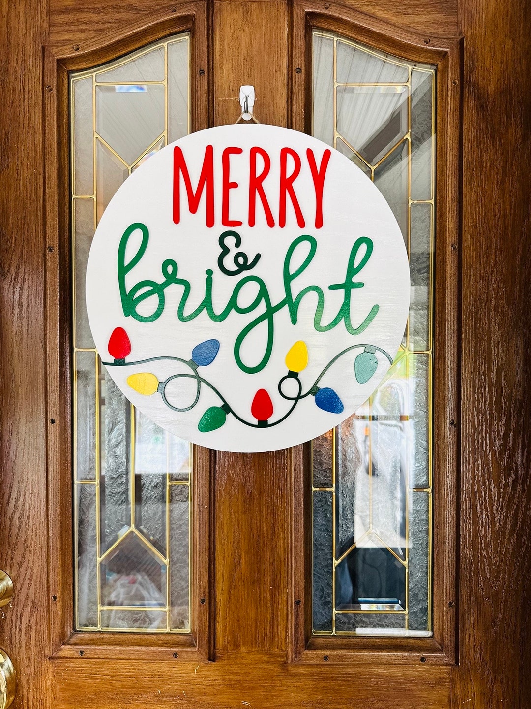 Merry & Bright Sign. Christmas Sign. Door Hanger. Wall Hanger. - Etsy
