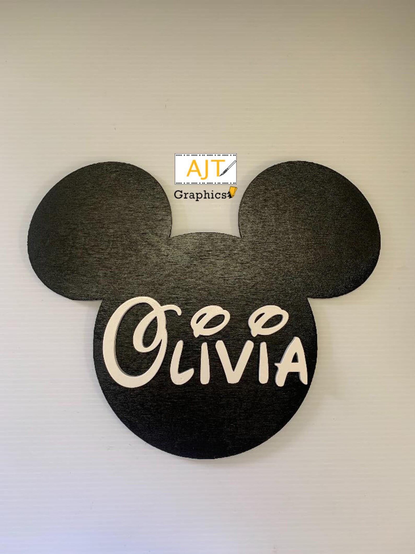 Mickey or Minnie Mouse Baby Name Laser Cut Sign. Door Hanger. - Etsy