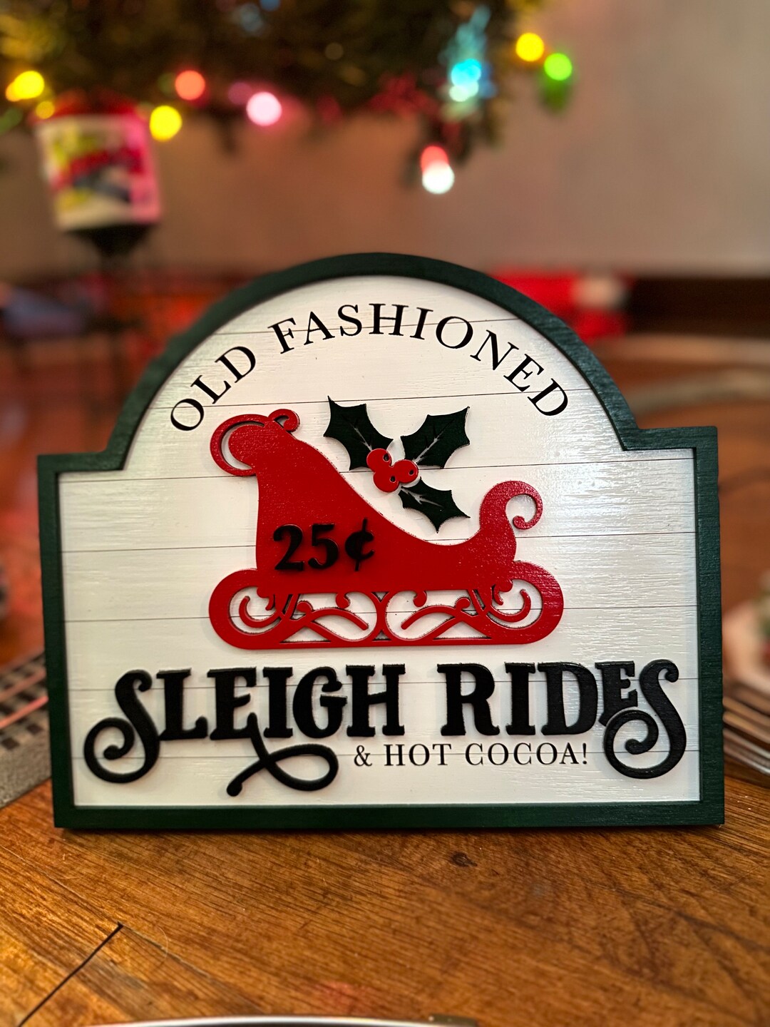 Sleigh Rides Shelf Sitter. Christmas Decoration. Sleigh Rides Sign ...