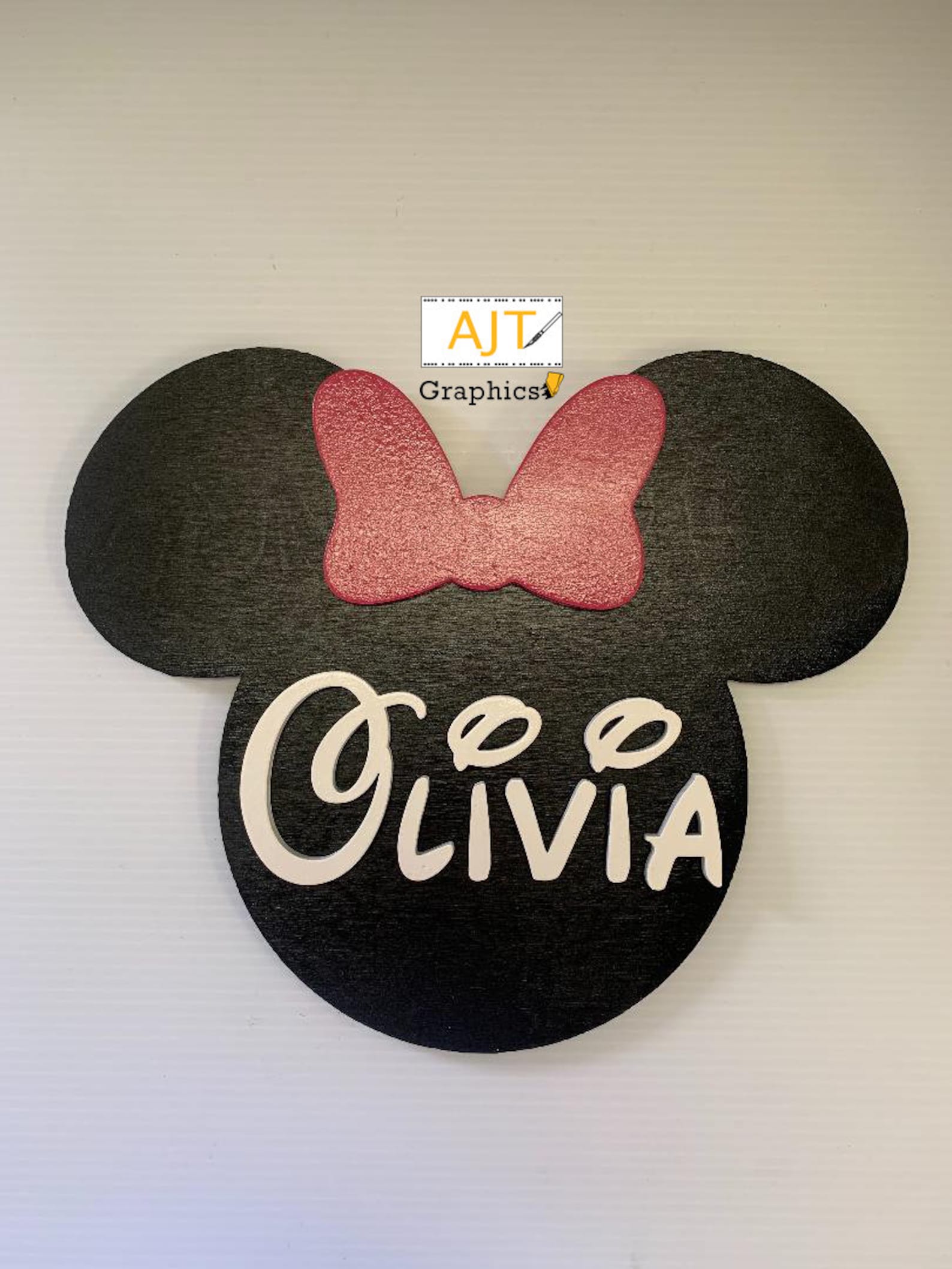 Mickey or Minnie Mouse Baby Name Laser Cut Sign. Door Hanger. | Etsy