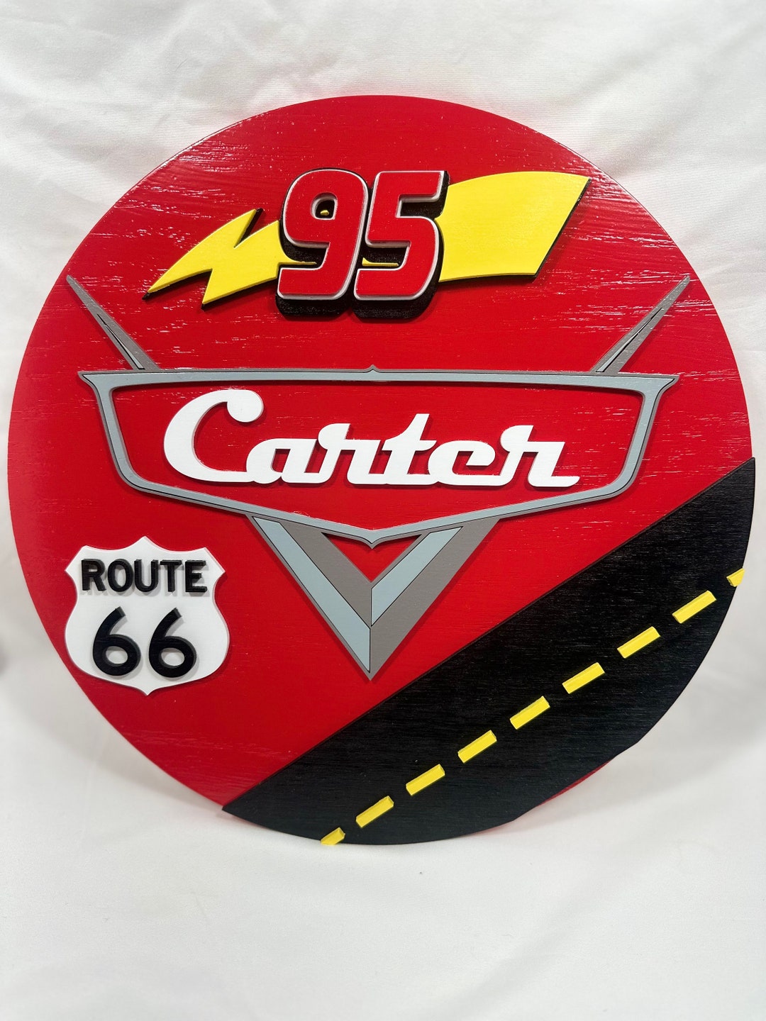 Custom Wooden Kids Name Laser Cut Sign Cars Movie Sign. Door Hanger ...