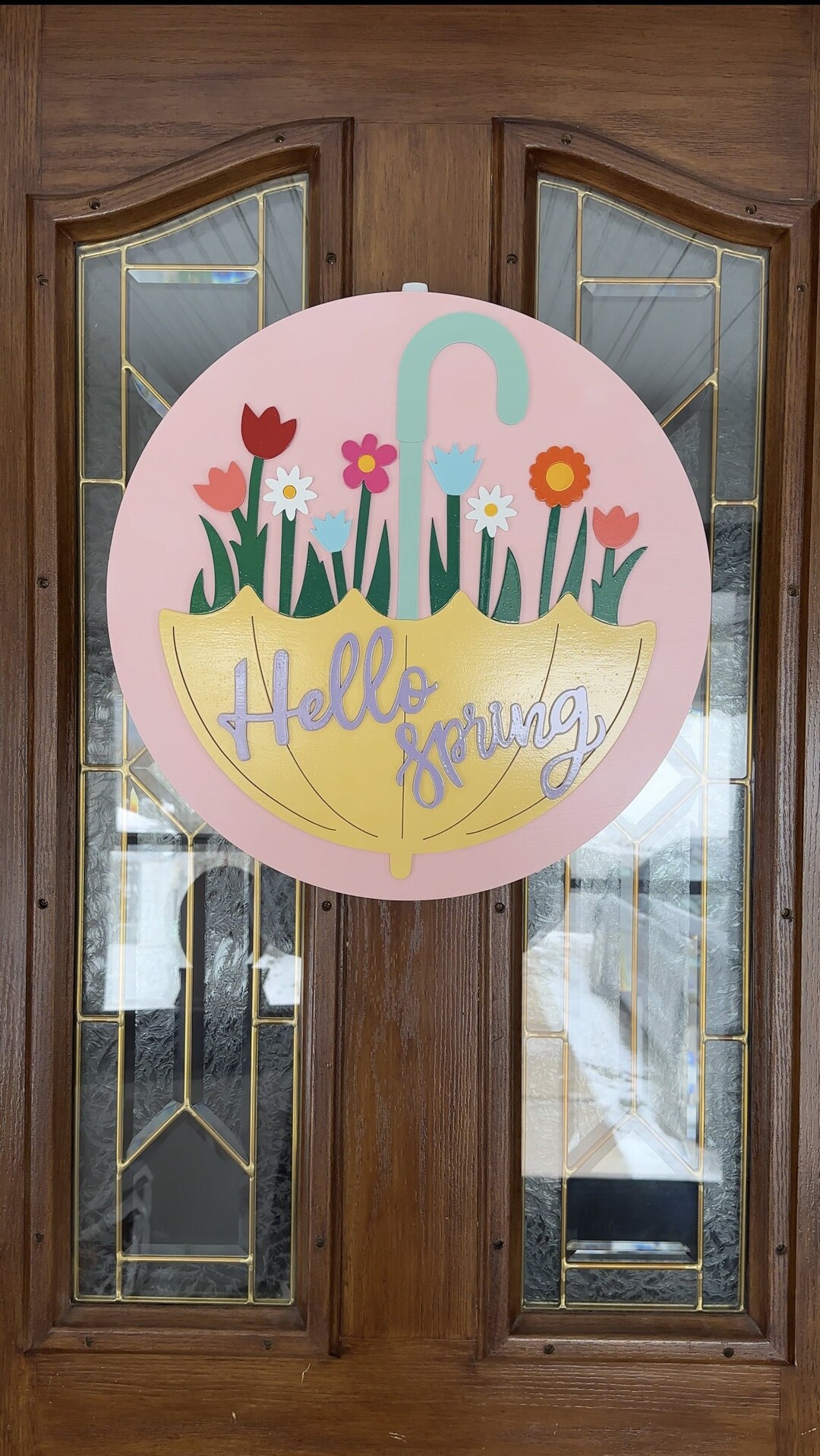 Hello Spring Umbrella Welcome Sign. Door Hanger. Wall Hanger. - Etsy