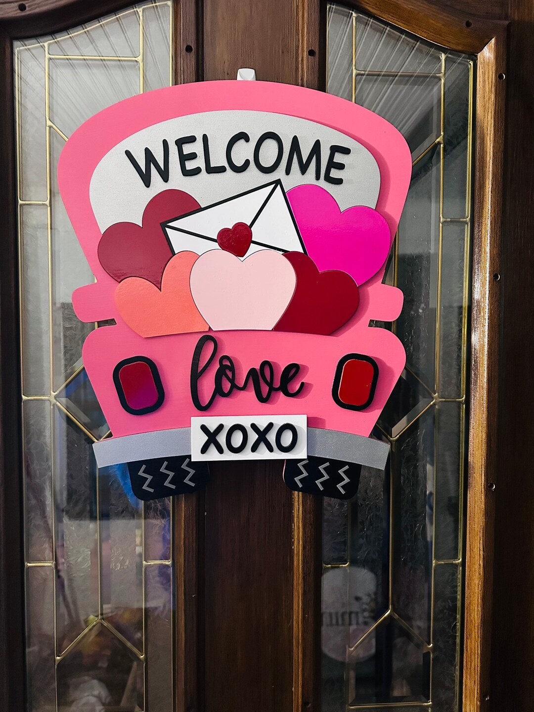 Happy Valentine's Day Welcome Truck Sign. Heart Welcome Sign. Door ...