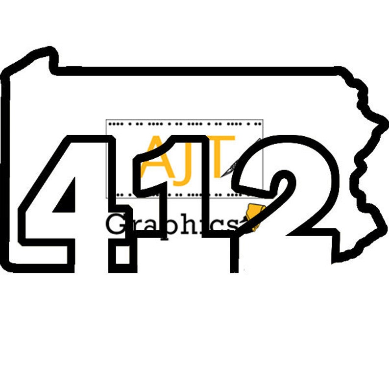 Pennsylvania State Outline 412 Logo Decal. One Color. Vinyl - Etsy