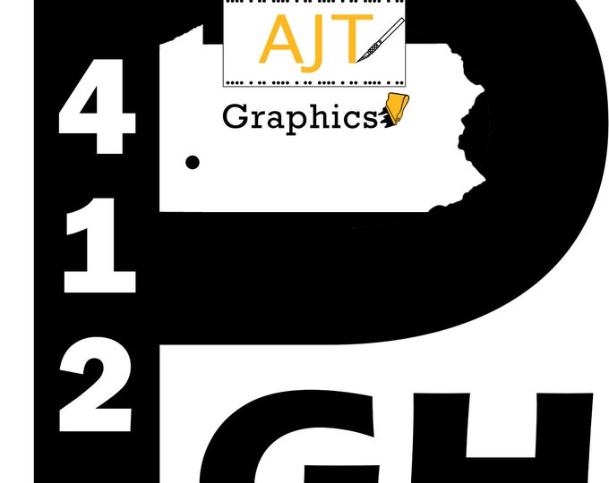 Pittsburgh PA 412 Logo Vinyl Car Decal. Laptop Decal - Etsy