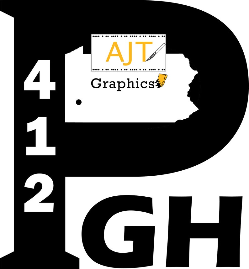 Pittsburgh PA 412 Logo Vinyl Car Decal. Laptop Decal - Etsy