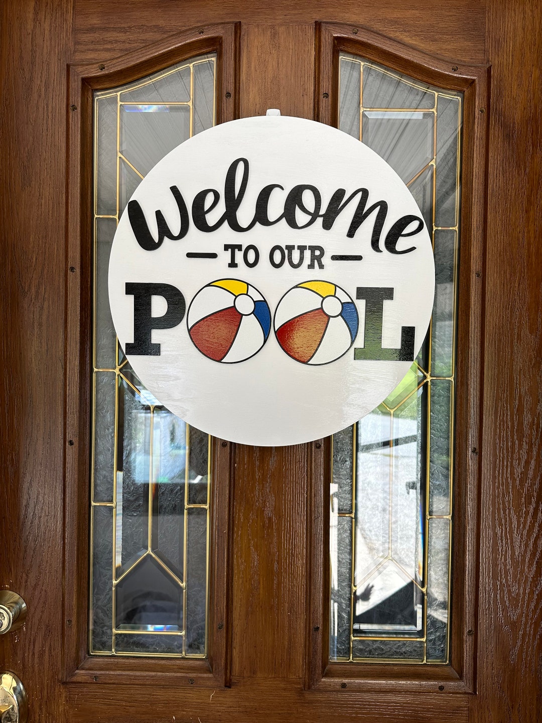 Welcome to Our Pool Sign. Door Hanger. Wall Hanger. Pool Decor - Etsy