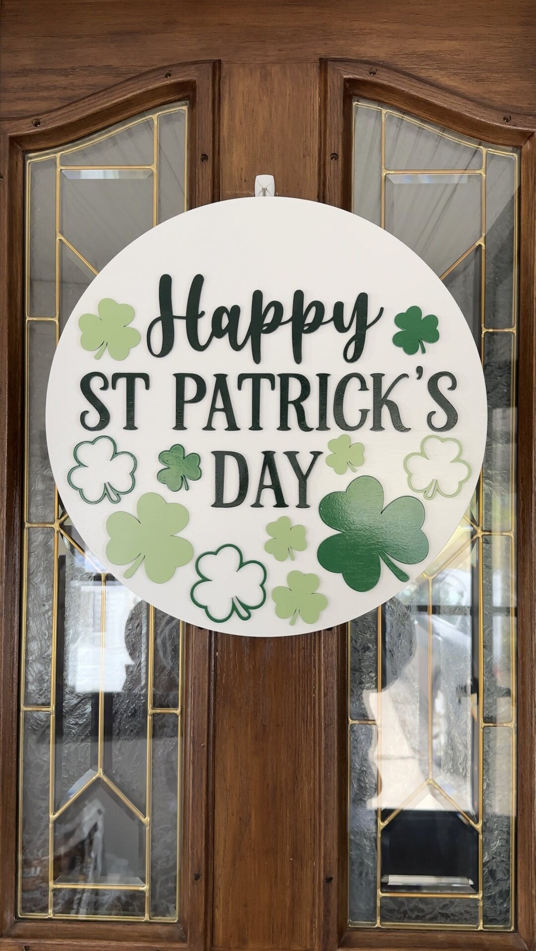 Happy St. Patrick's Day Welcome Sign. Shamrock Welcome Sign. Door ...