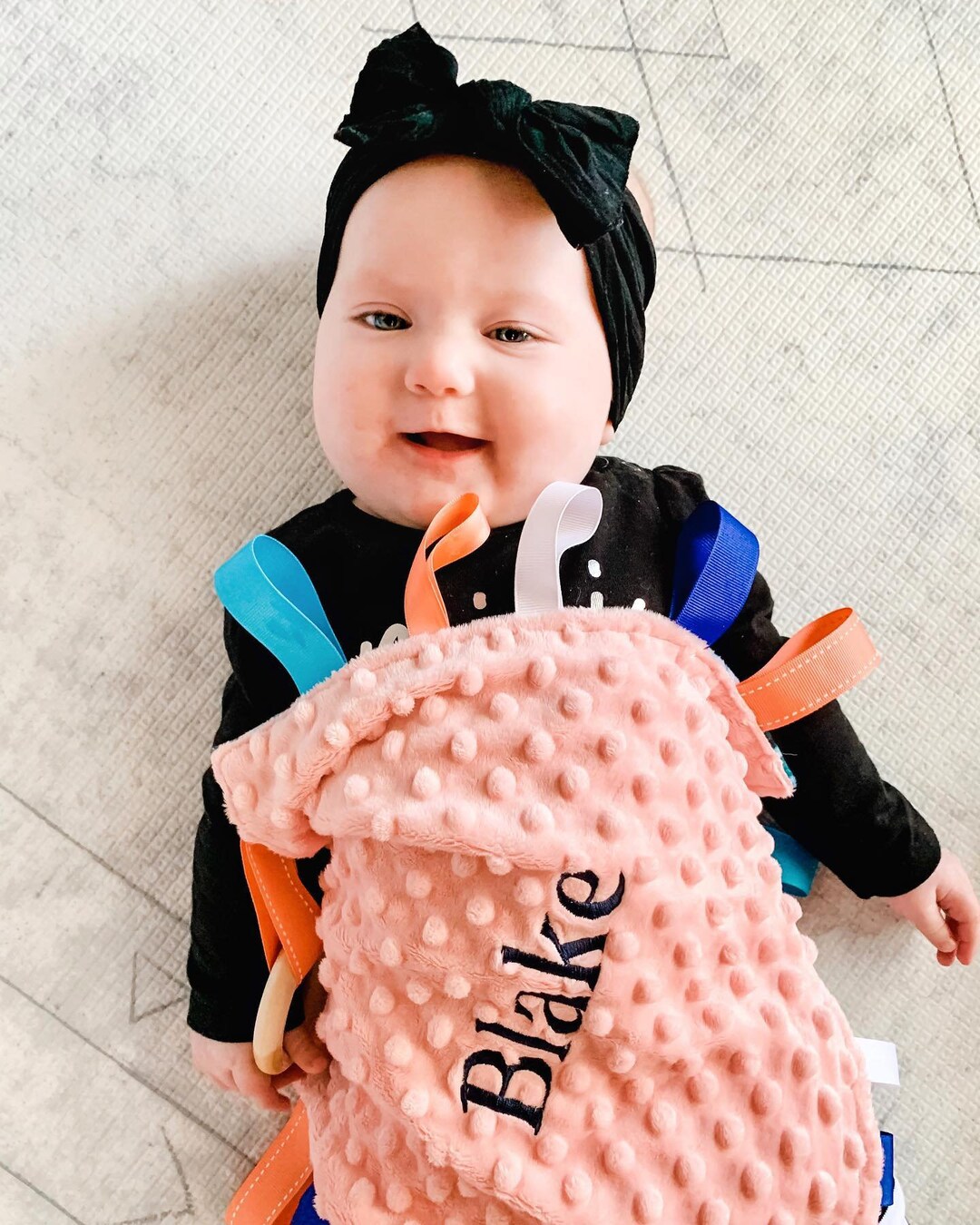 Teether With Crinkle Sound and Wooden Circle Teether Ring Tags - Etsy