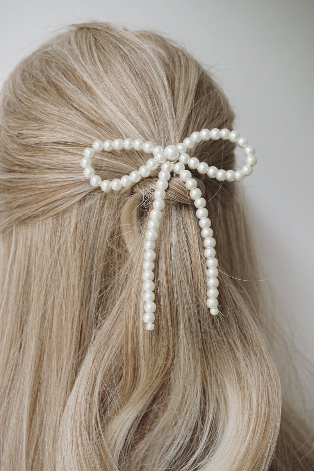Pearl Bow Hair Pin, Bridal Hair Clip - Etsy