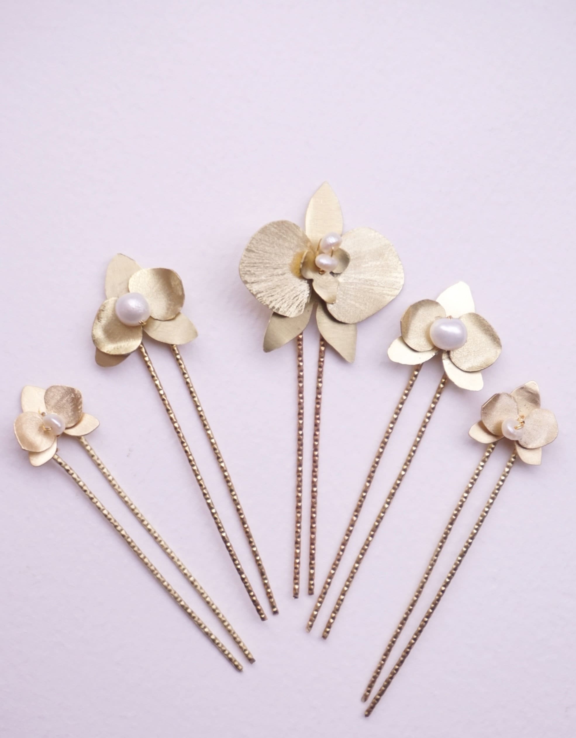 Gold Orchid Hair Pin Set, Bridal Orchid Hair Clip, Orchid Wedding Hair ...