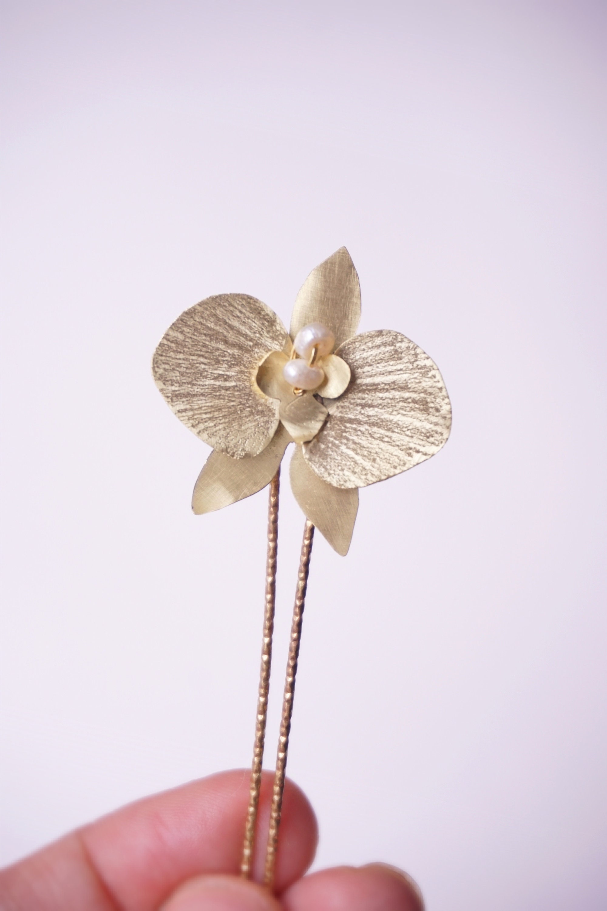 Gold Orchid Hair Pin Set, Bridal Orchid Hair Clip, Orchid Wedding Hair ...