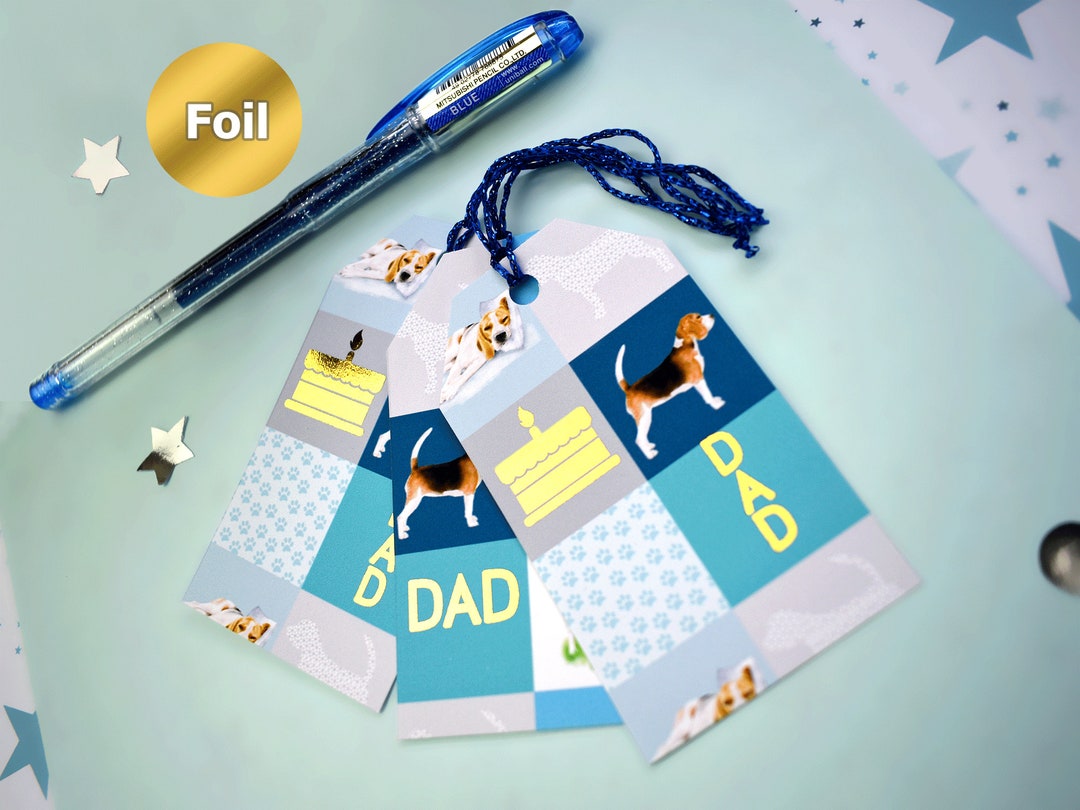 Beagle Birthday Present Labels for Dad Multi Pack of Hound Dog Gifts ...