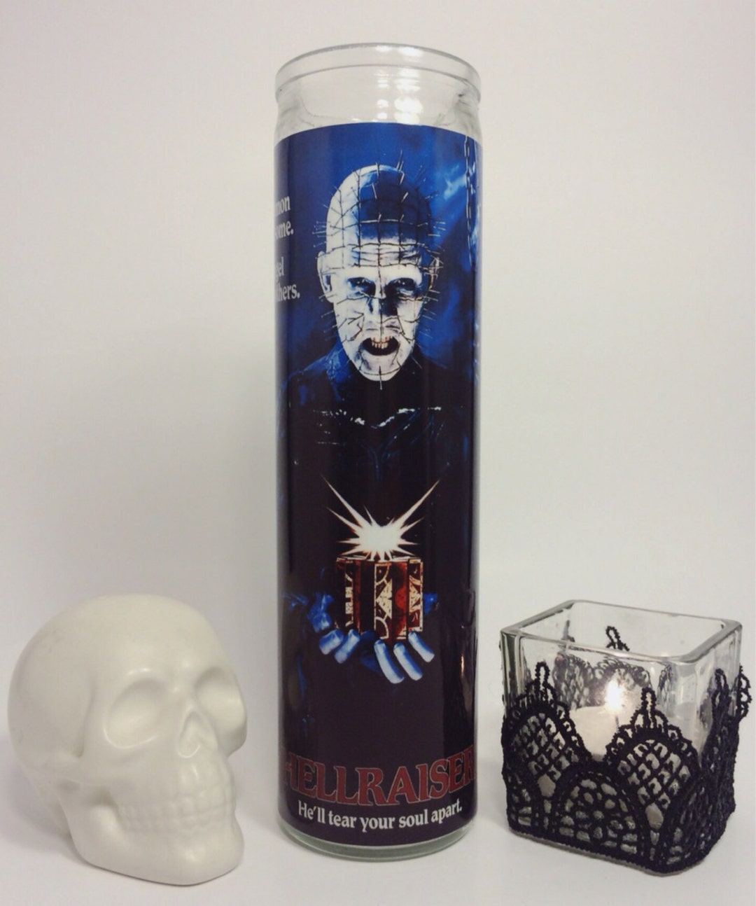 Pinhead Hellraiser Prayer Horror Candle - Etsy