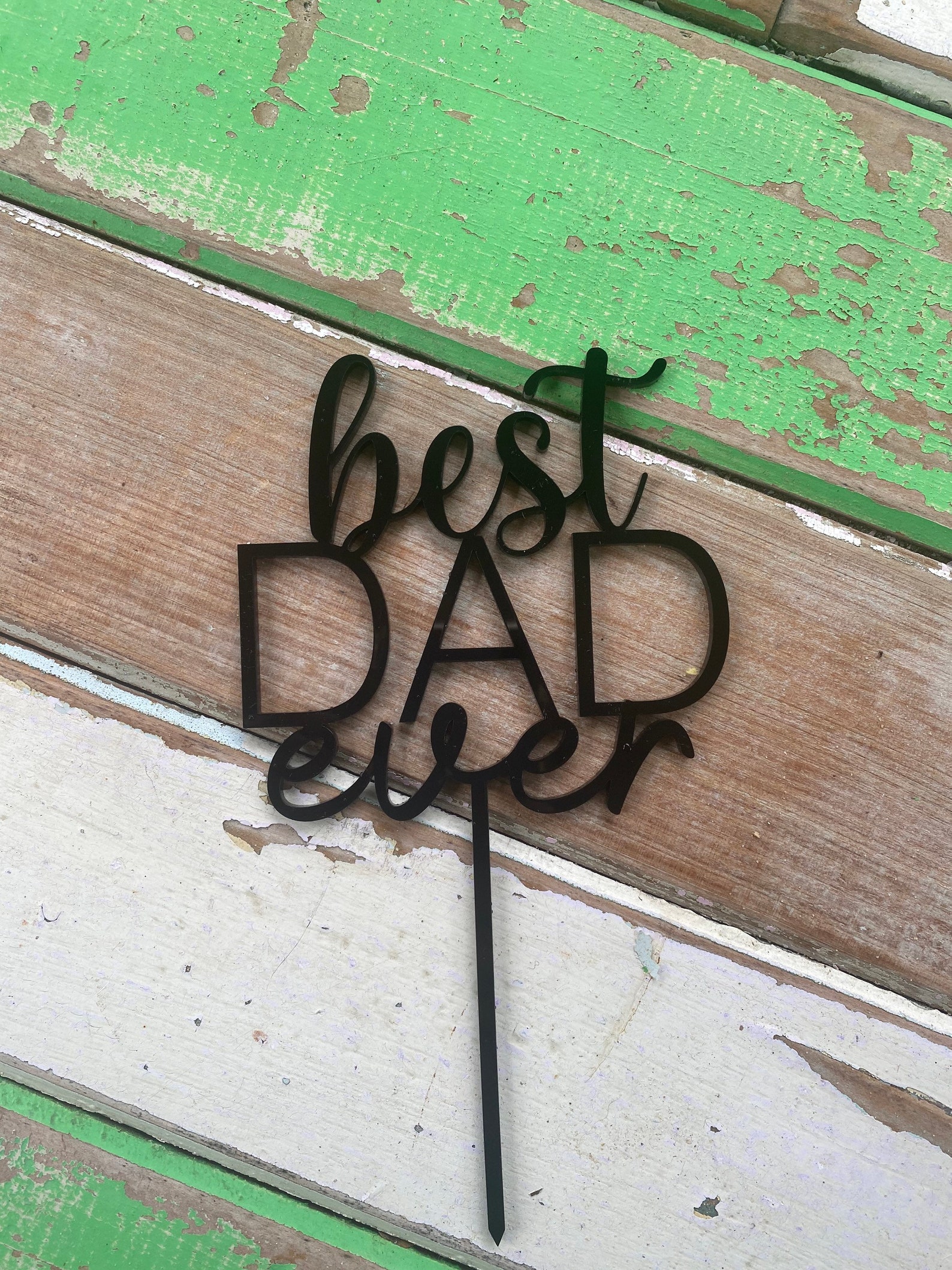 Best DAD Ever Acrylic Cake Topper - Etsy