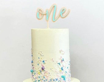 Single Digit Age Number Double Layer Acrylic Cake Topper Personalized ...