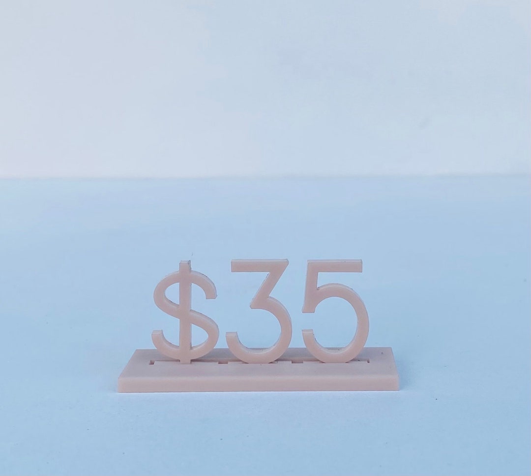 Acrylic Freestanding Numbers for Price Tags With Stand Market Display ...