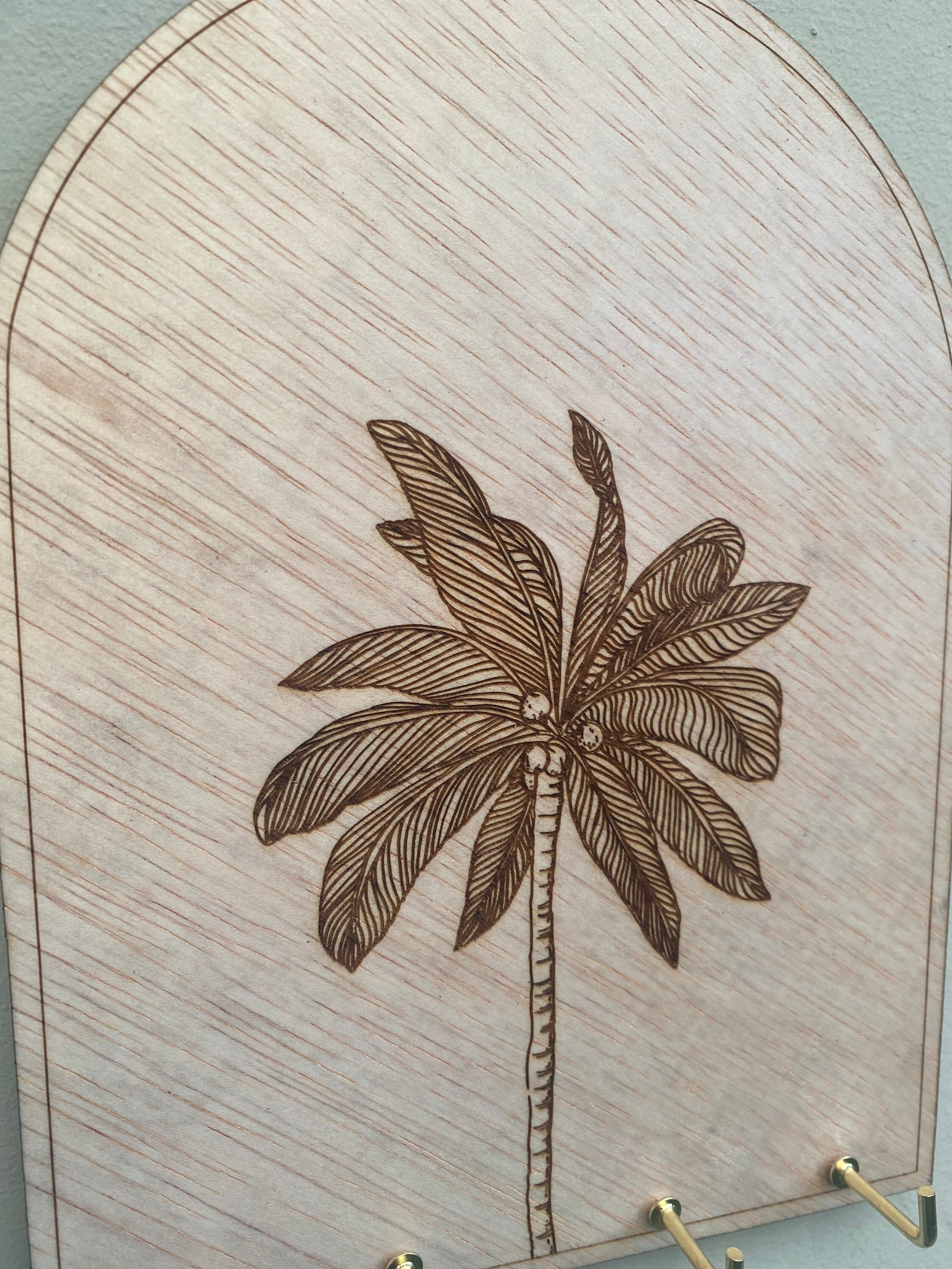 Wooden Engraved Palm Tree Key Ring Holder - Etsy Australia
