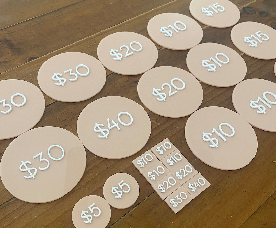 Acrylic Shaped Price Tags / Market Display / Prices / Shop Display - Etsy