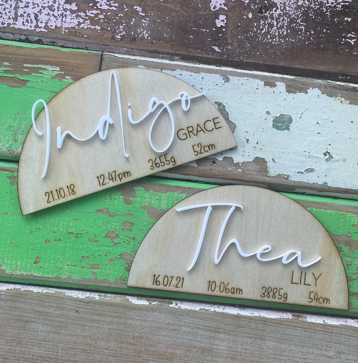 Wooden Birth Announcement Plaque Wooden Sign Photo Prop | Etsy