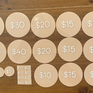 Acrylic Shaped Price Tags / Market Display / Prices / Shop Display - Etsy